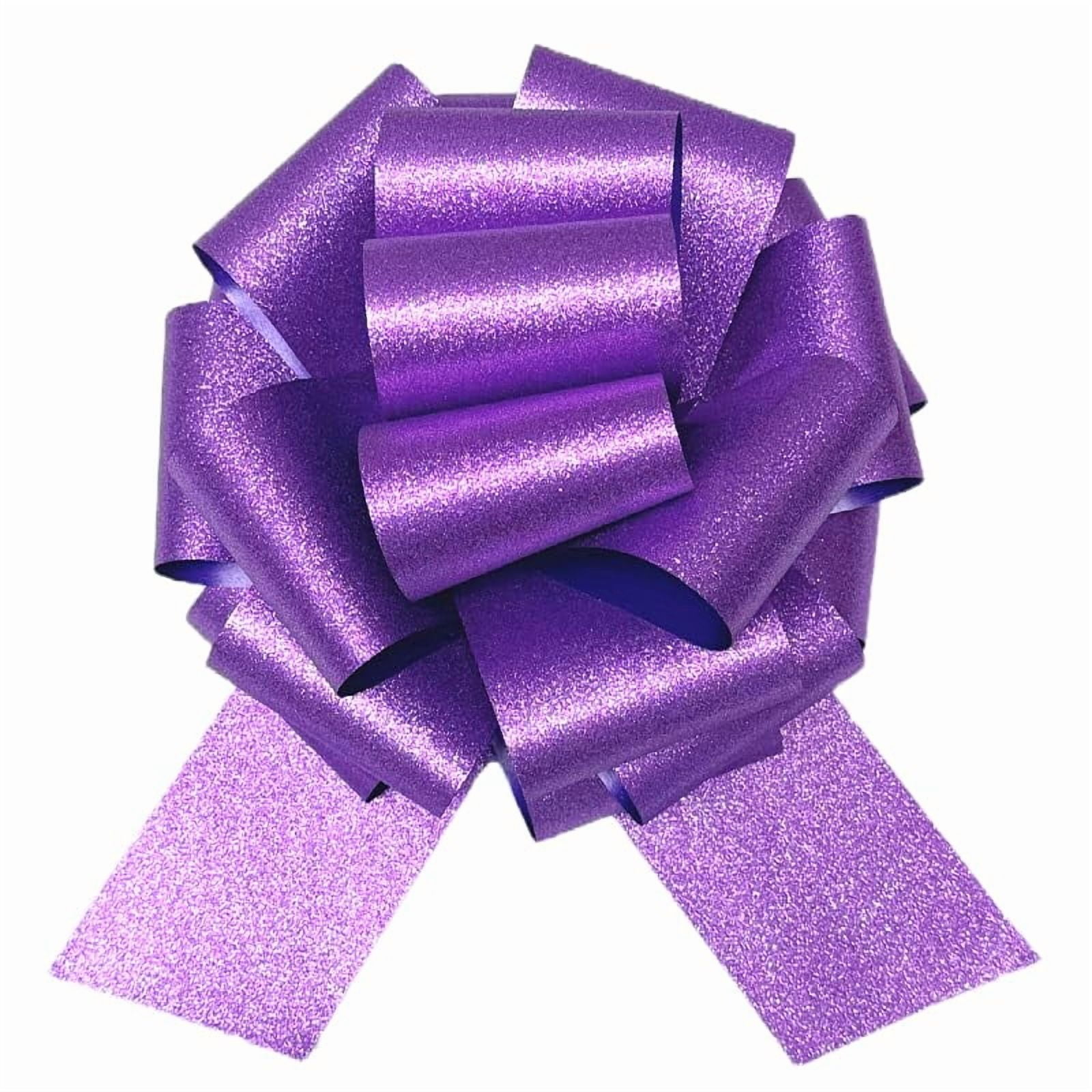 12" Big Purple Bow,1pcs JKF25 Glitter Big Gift Bow Big Bow for Bike Bow for Present Bow for ...