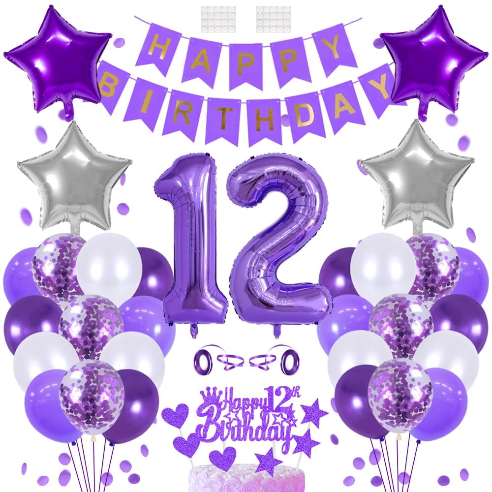 12 Birthday Decoration Happy Birthday Banner KKS1 Balloons Garland ...