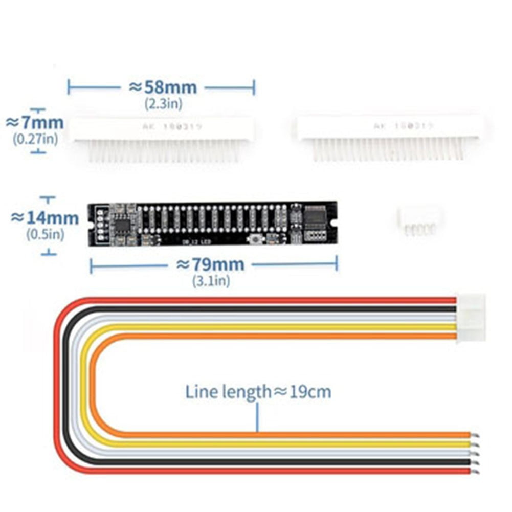 12-Bit Dual Channel Audio LED VU Meter Adjustable Speed Indicator 7-12V ...