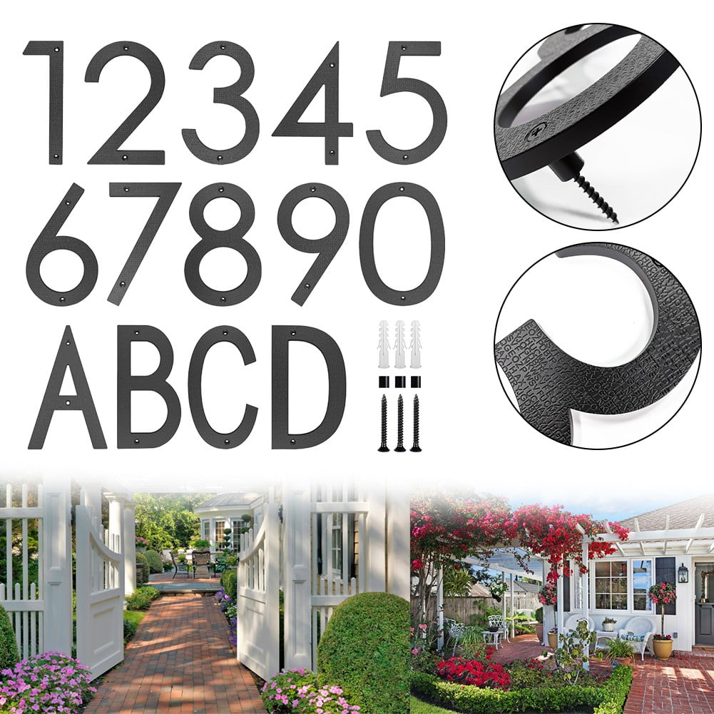 12" Black House Number With Numbers/Letters For Outdoor Decoration D ...