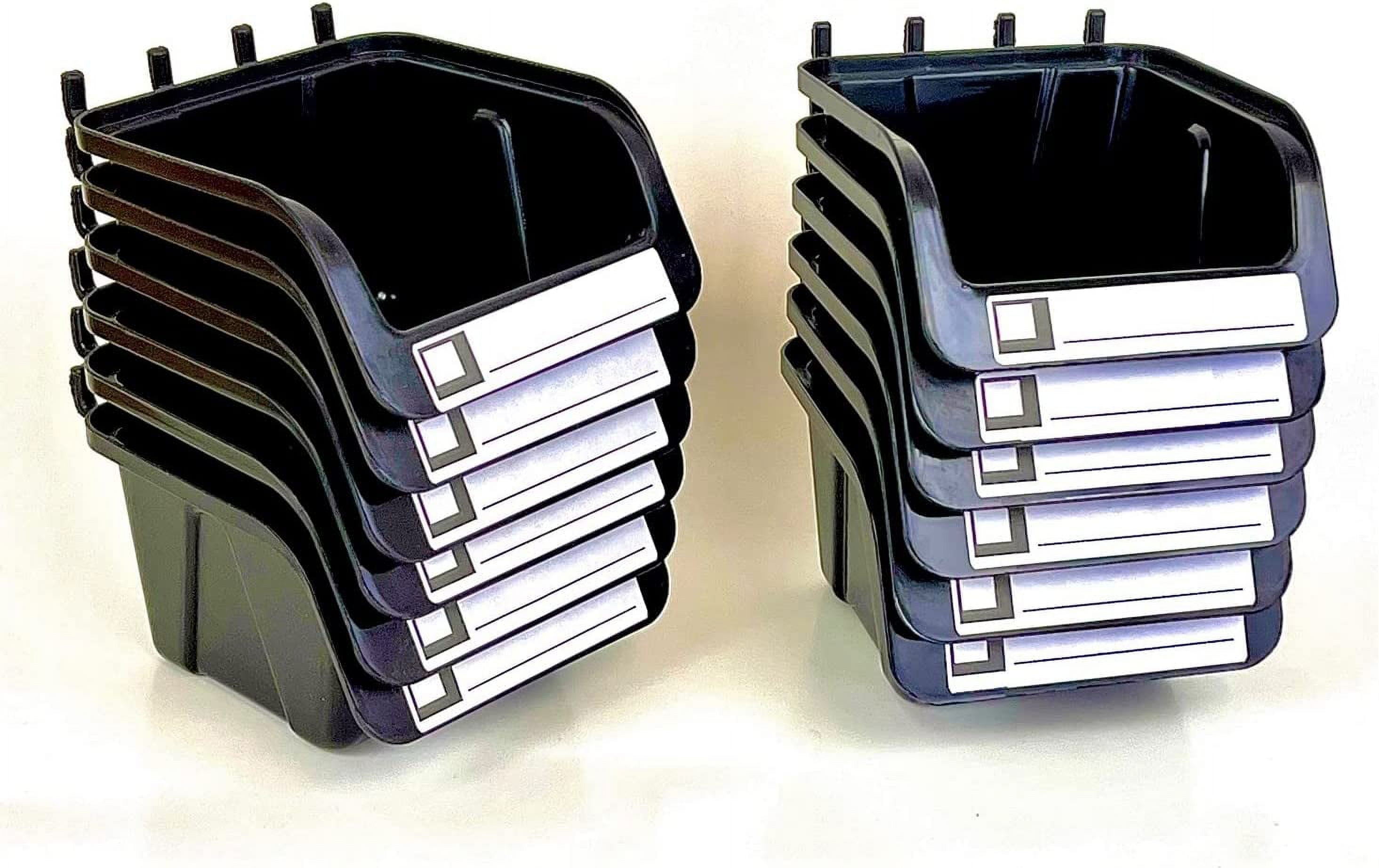 12 Black PEGBOARD Bins - Peg Board Organizer Accessories - Pegboard ...
