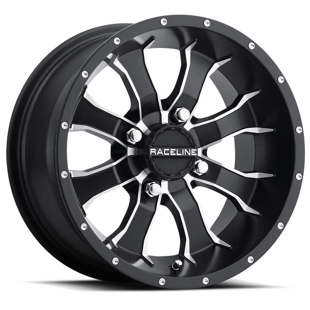 12" Black With Natural Accents A77 Mamba Wheel by RaceLine A7727011-52 ...