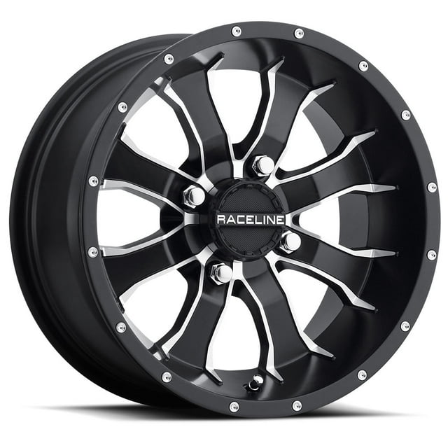12" Black With Natural Accents A77 Mamba Wheel by RaceLine A7727011-52 ...