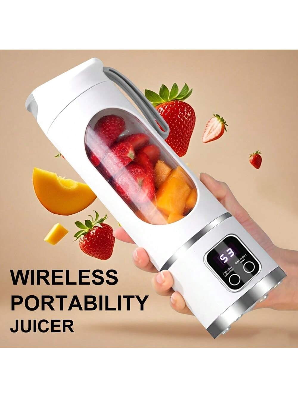 12 Blade Mini Portable USB Powered Juicer Blender Digital Display 3 ...