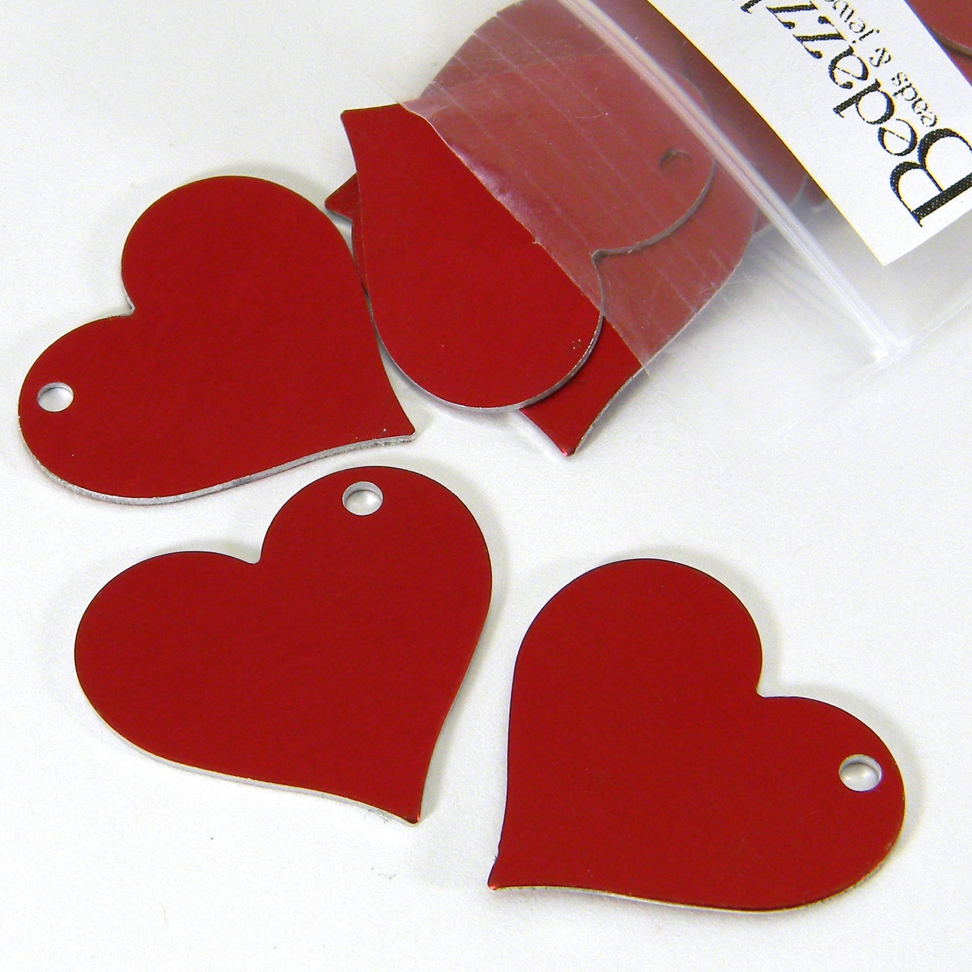 12 Blank 1 inch Heart Anodized Aluminum Pendant Tag Charms for Stamping ...