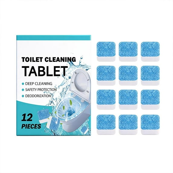 12 Blue Automatic Toilet Bowl Cleaner Tablets - Long-Lasting Toilet ...