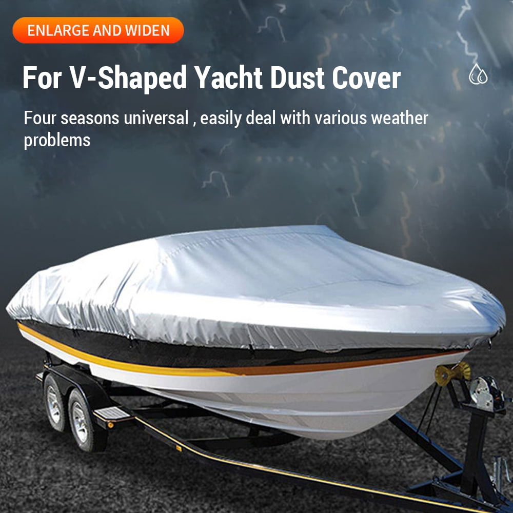 12 Boat Cover 11-22ft Outdoor V-Shaped Yacht Dust Cover Rainproof Boat ...
