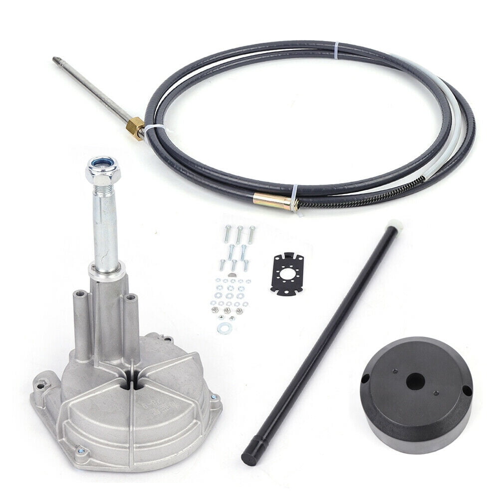 12' Marine Boat Rotary Steering System, Safe-T QC Outboard Kit with 3/4 ...