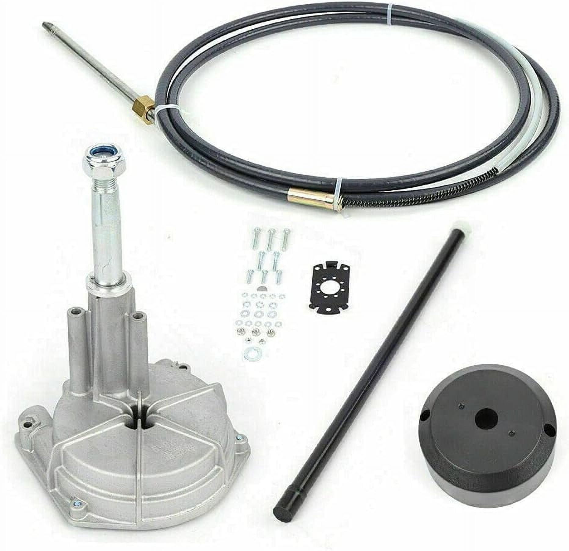12' Boat Rotary Steering System, Marine Steering Cable 3/4" Tapered ...