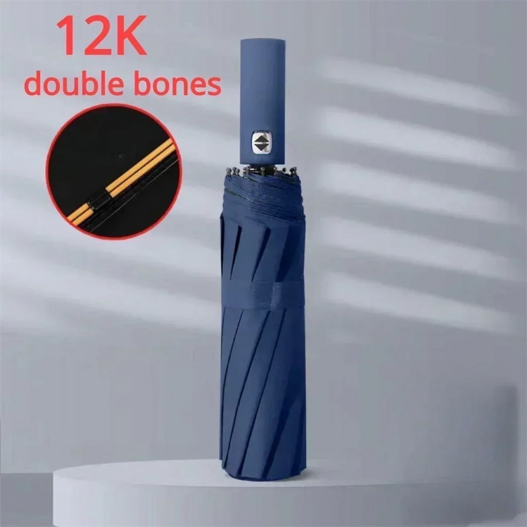 12 Bone Black Glue Fully Automatic Umbrella With Thick And Durable Keel ...