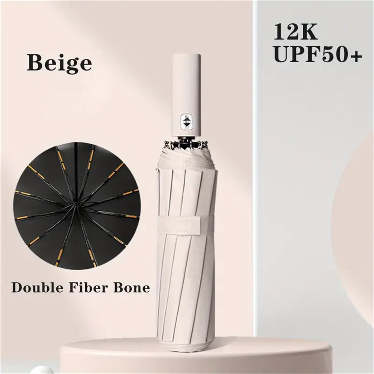 12 Bone Black Glue Fully Automatic Umbrella with Thick and Durable Keel ...