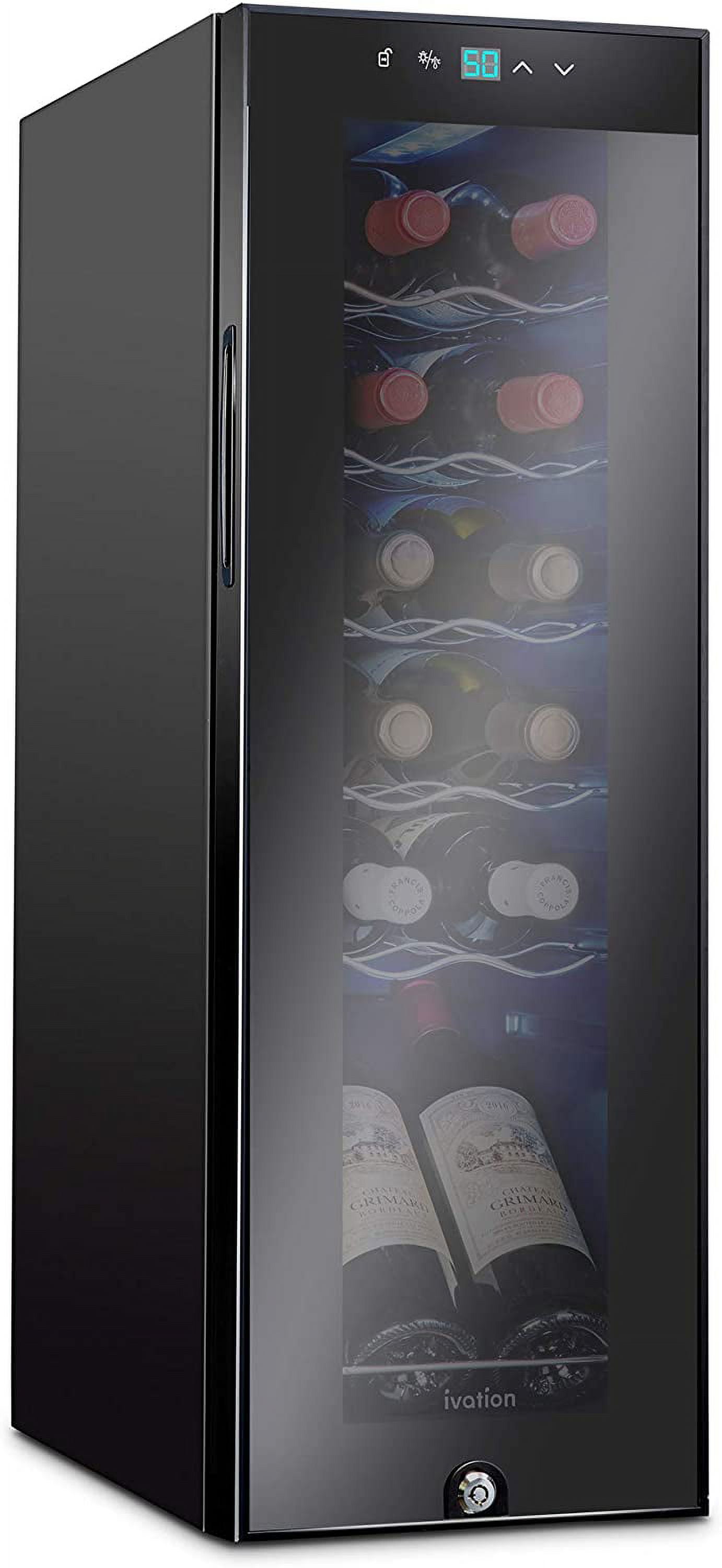 12 Bottle Compressor Wine Cooler Refrigerator w/Lock, Large ...