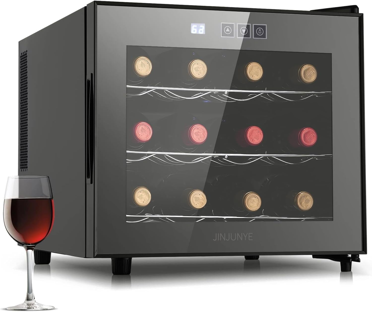 12 Bottle Wine Cooler Refrigerator, Small Wine Fridge Countertop with ...