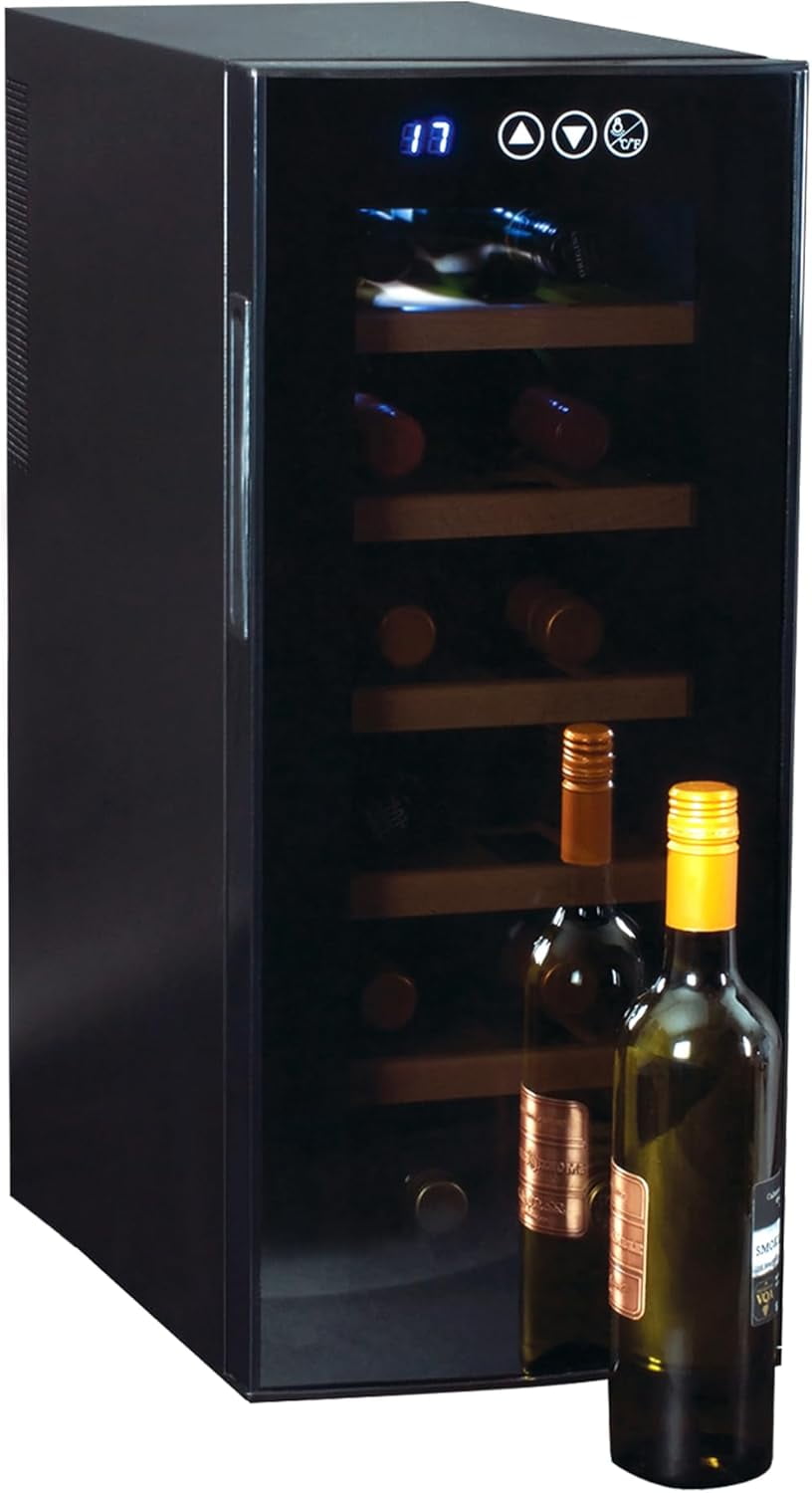 12 Bottle Wine Fridge – Freestanding Wine Cooler with Glass Door, 1.2 ...
