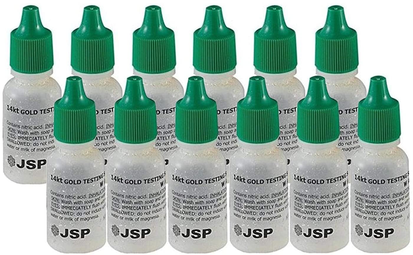 12 Bottles 14K Gold Metal Test Acid Karat Testing Liquid Solution ...