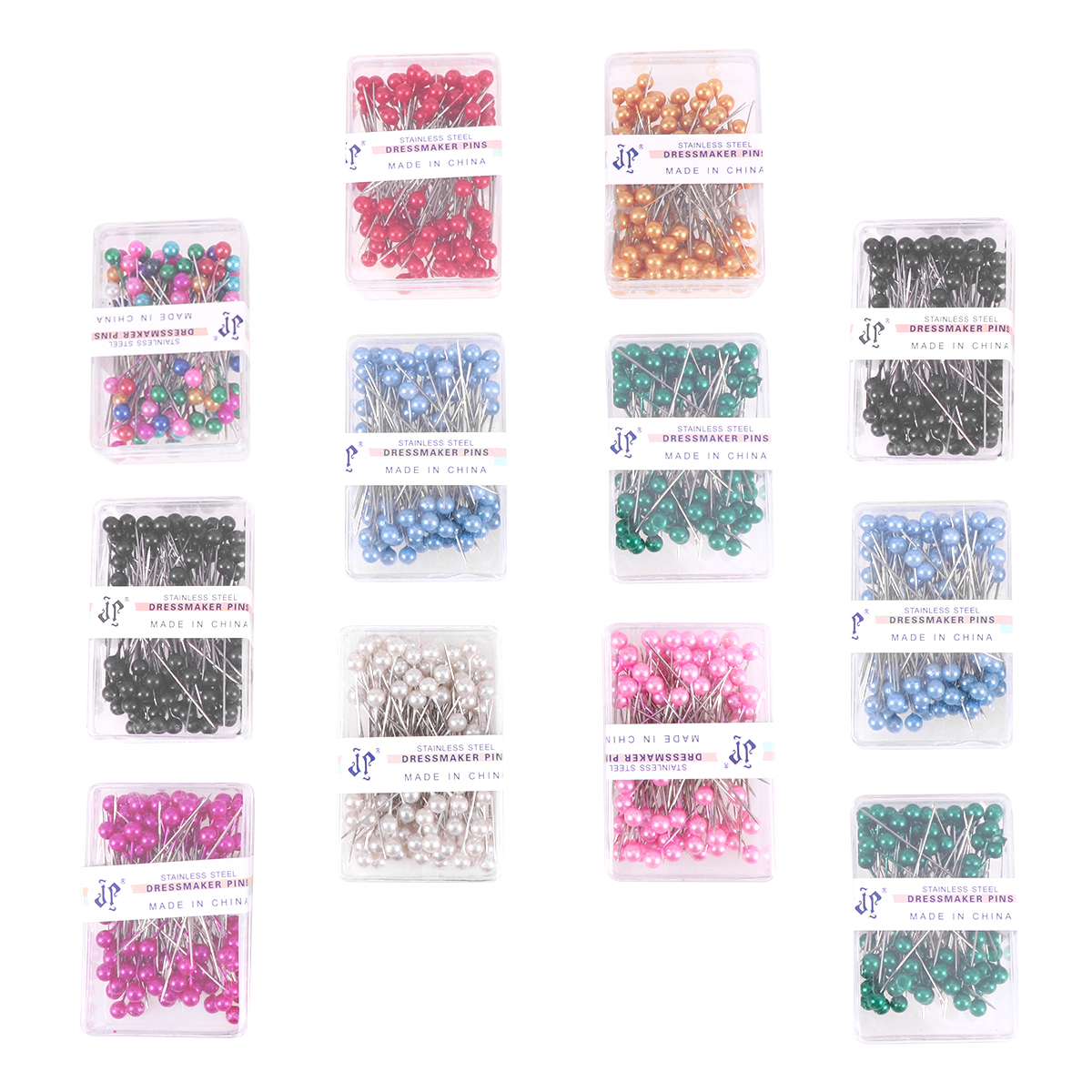 12 Box/1200 Beads Beadhead Push Pin Travel Map Pins Office+supplies ...
