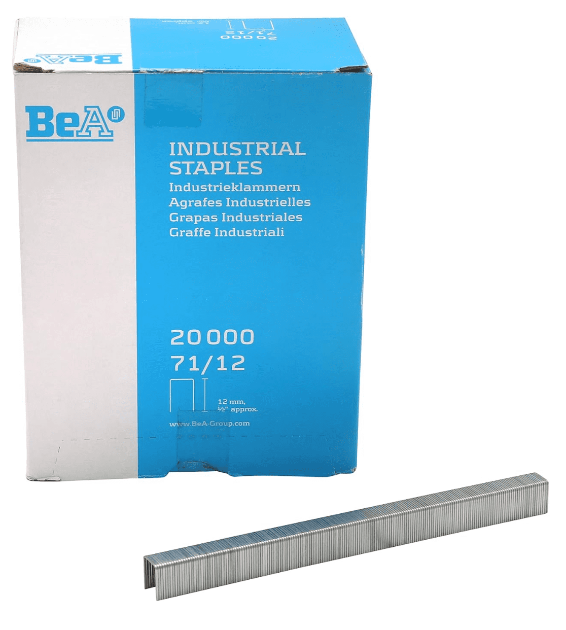 12 Boxes BeA 71/12 1/2" Staples for 21671B and 21671B-ALM Stapler ...