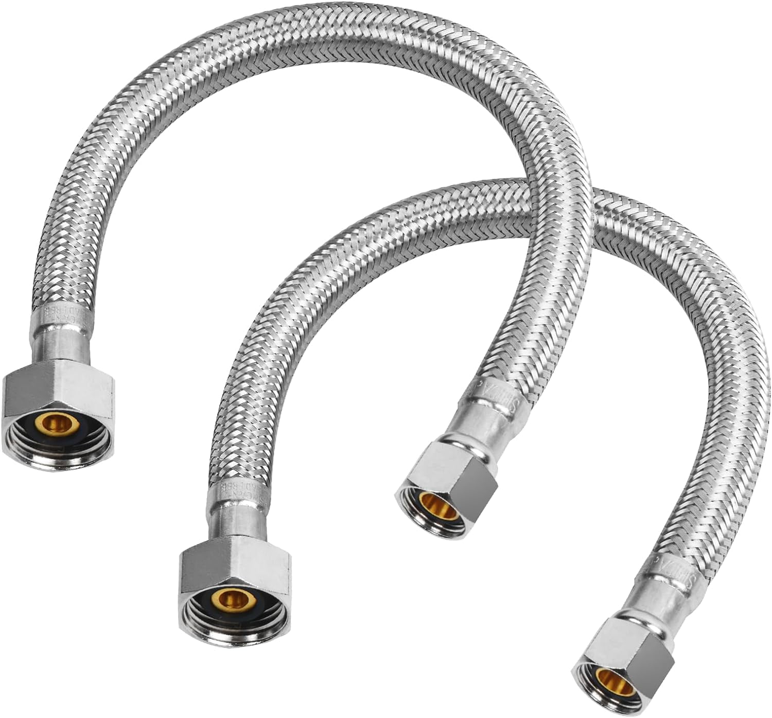 12" Braided Faucet Supply Line, 3/8" Comp x 1/2" FIP Stainless Steel ...