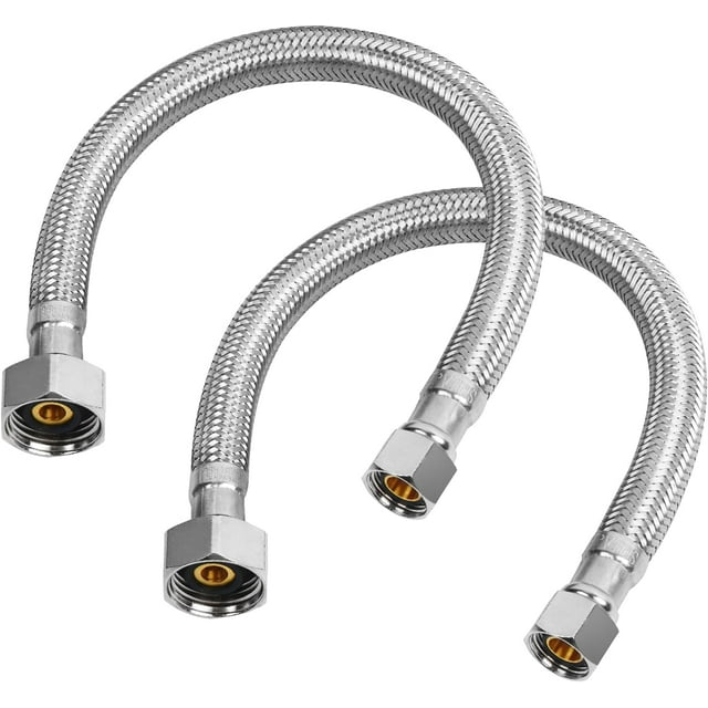 12" Braided Faucet Supply Line, 3/8" Comp x 1/2" FIP Stainless Steel ...