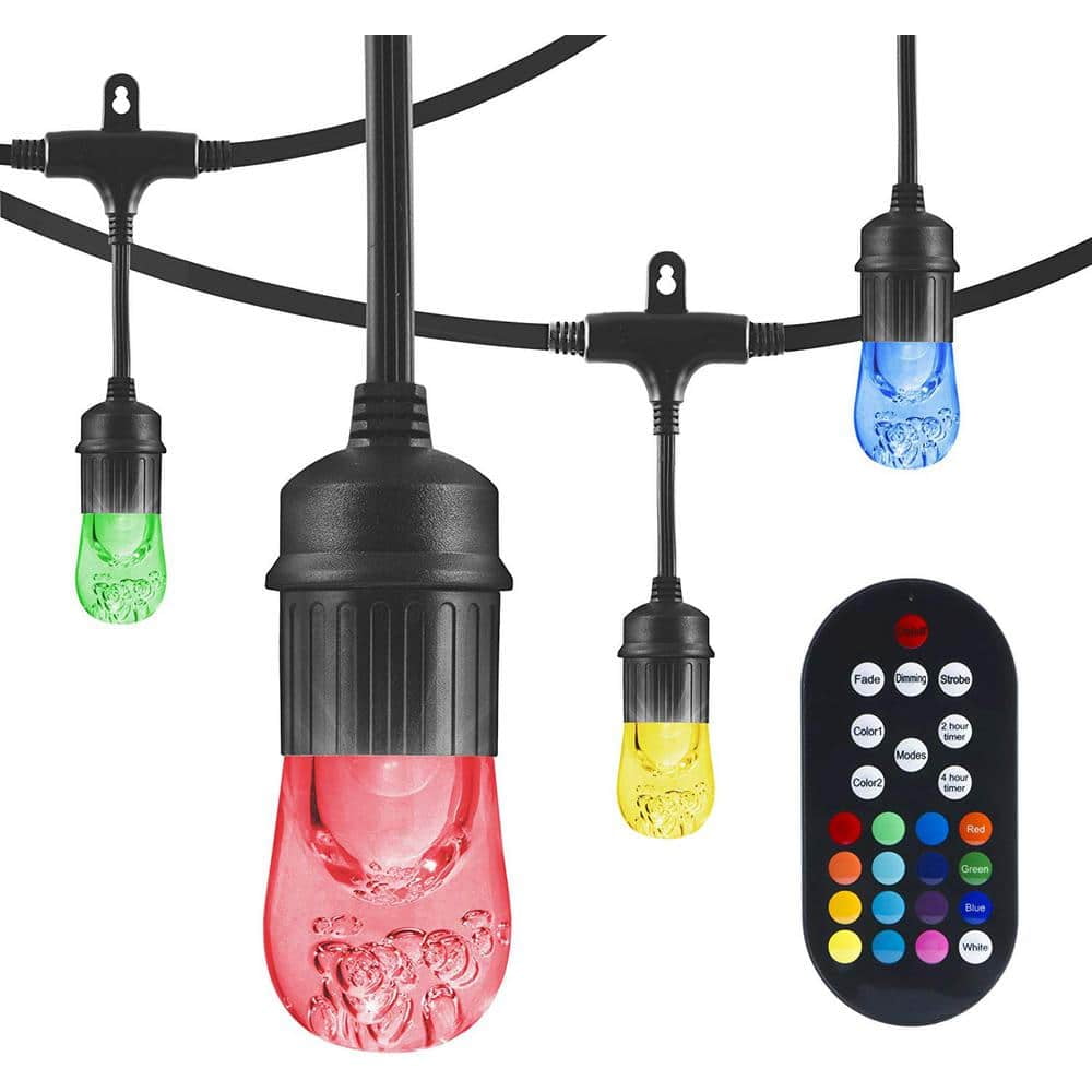 12-Bulb 24 ft. Classic Seasons Color Changing Cafe Integrated LED ...