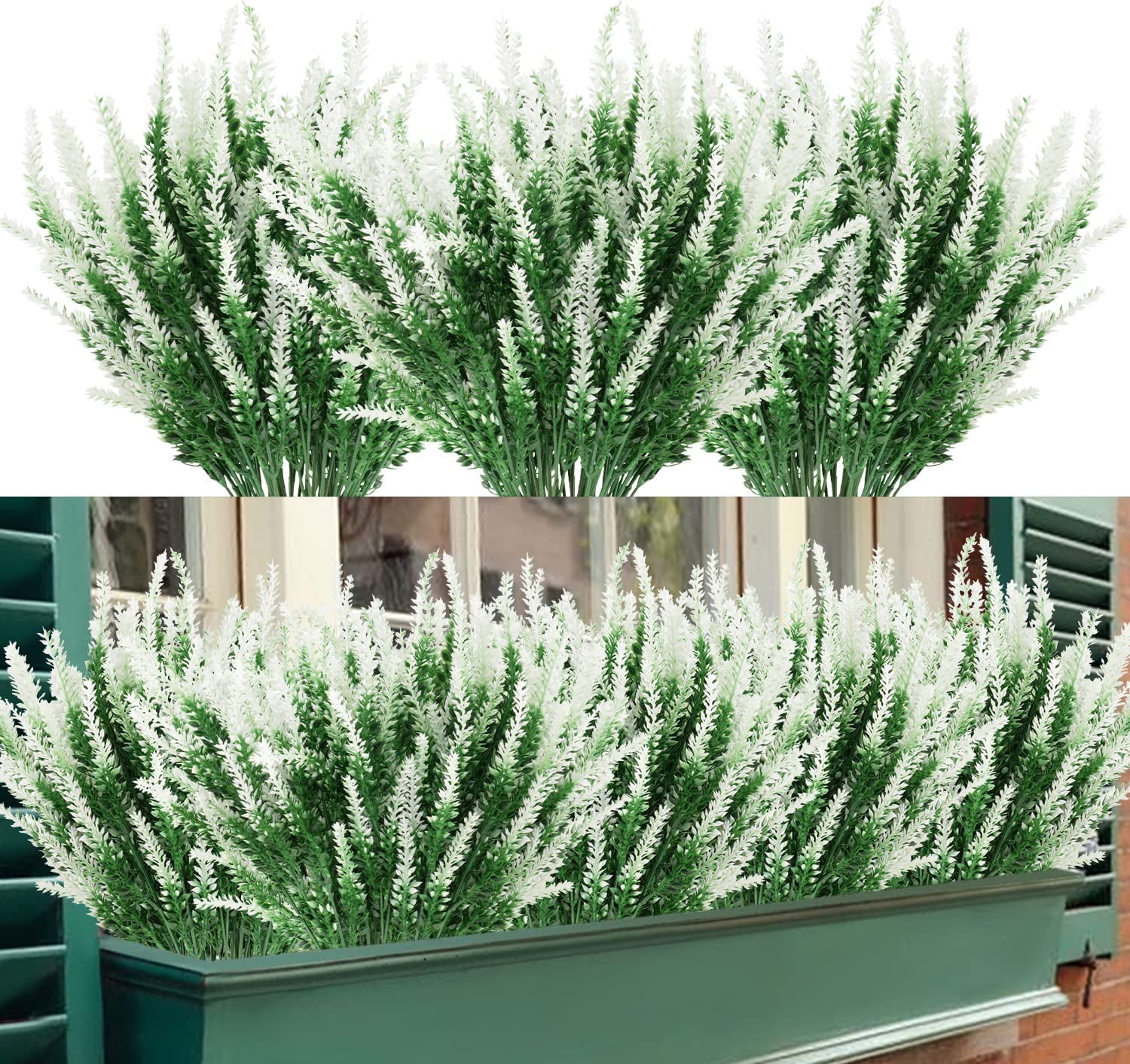 12 Bundles Artificial Boxwood Stems Faux Plants Shrubs, Fake UV ...