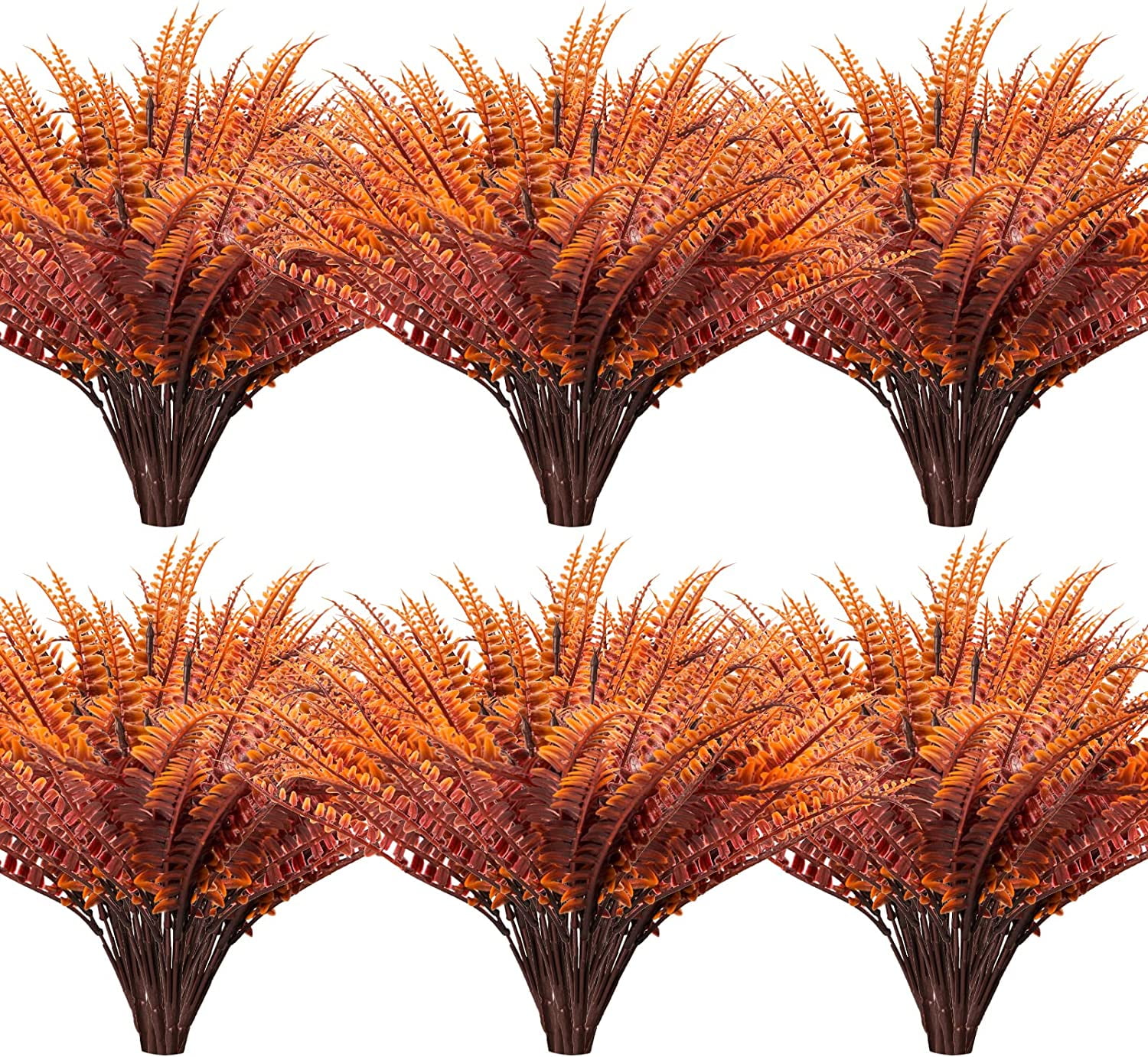 12 Bundles Artificial Fall Plants, Fake Boston Fern Greenery Outdoor UV ...