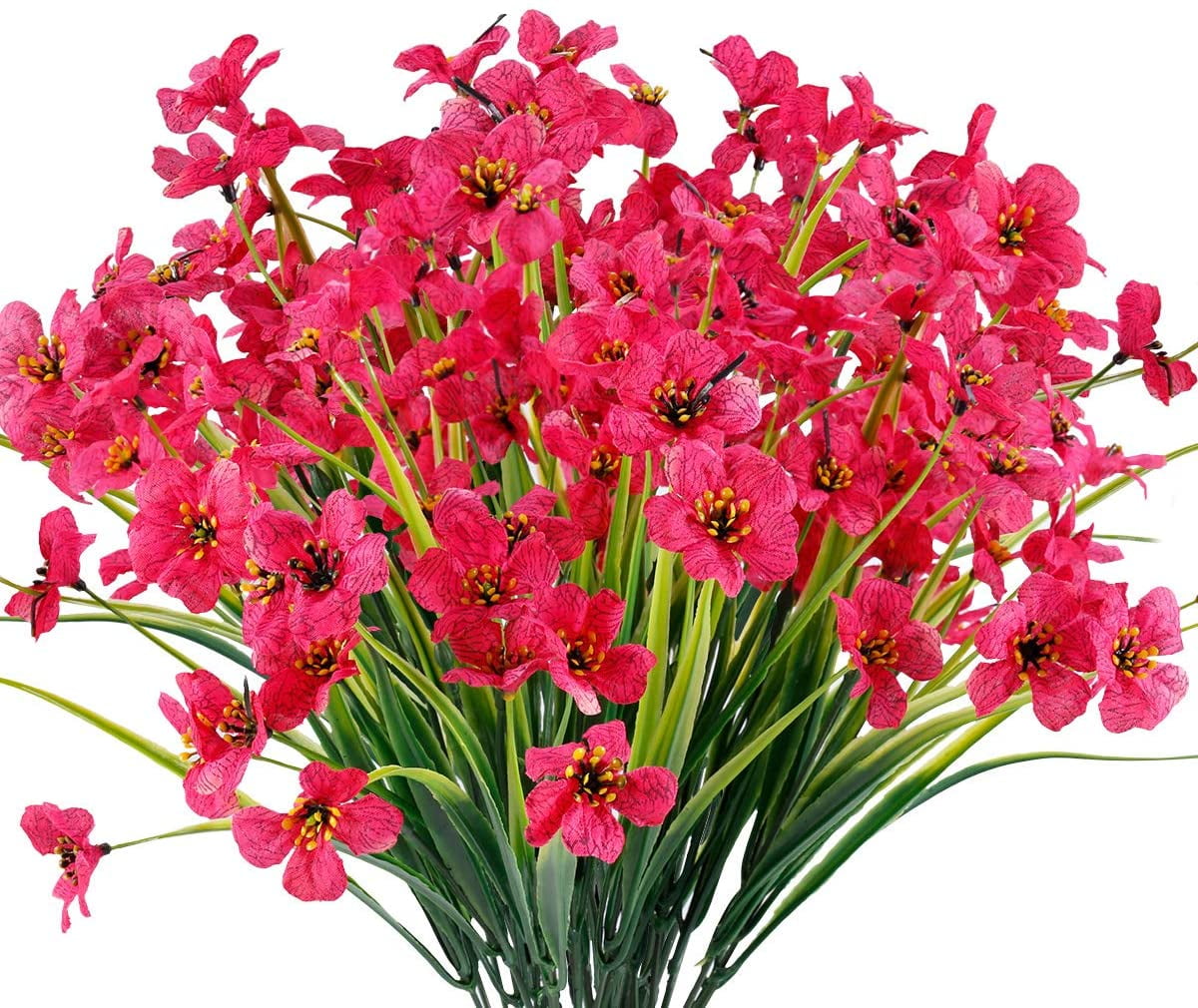 12 Bundles Artificial Flowers Outdoor UV Resistant Fake Flowers No Fade ...