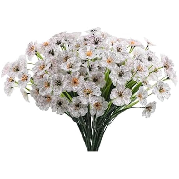 12 Bundles Artificial Flowers White Faux Floral, No Fade Faux Flowers ...