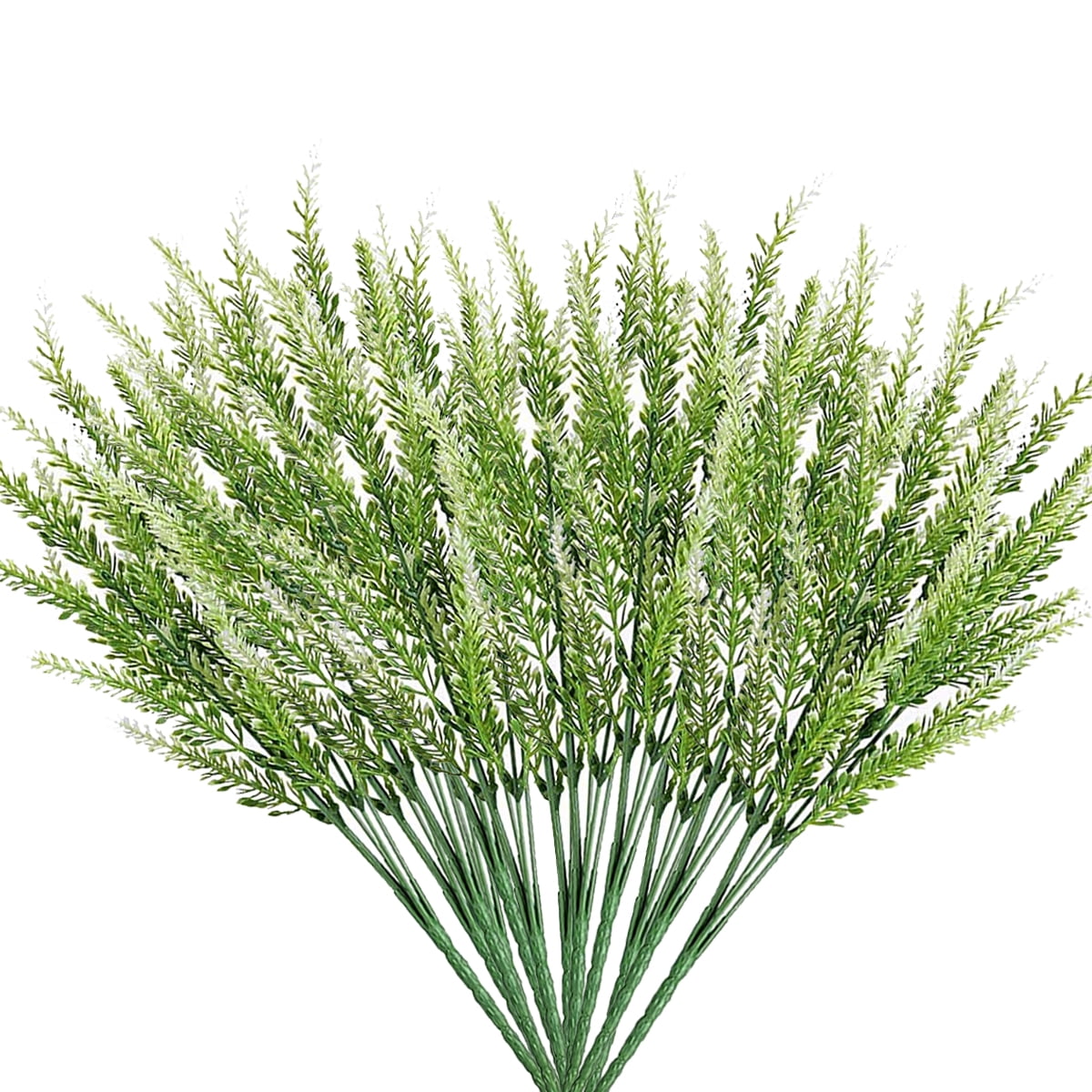 12 Bundles Artificial Grasses Outdoor Uv Fake Grass No Fade Faux Plastic Plants Garden Porch
