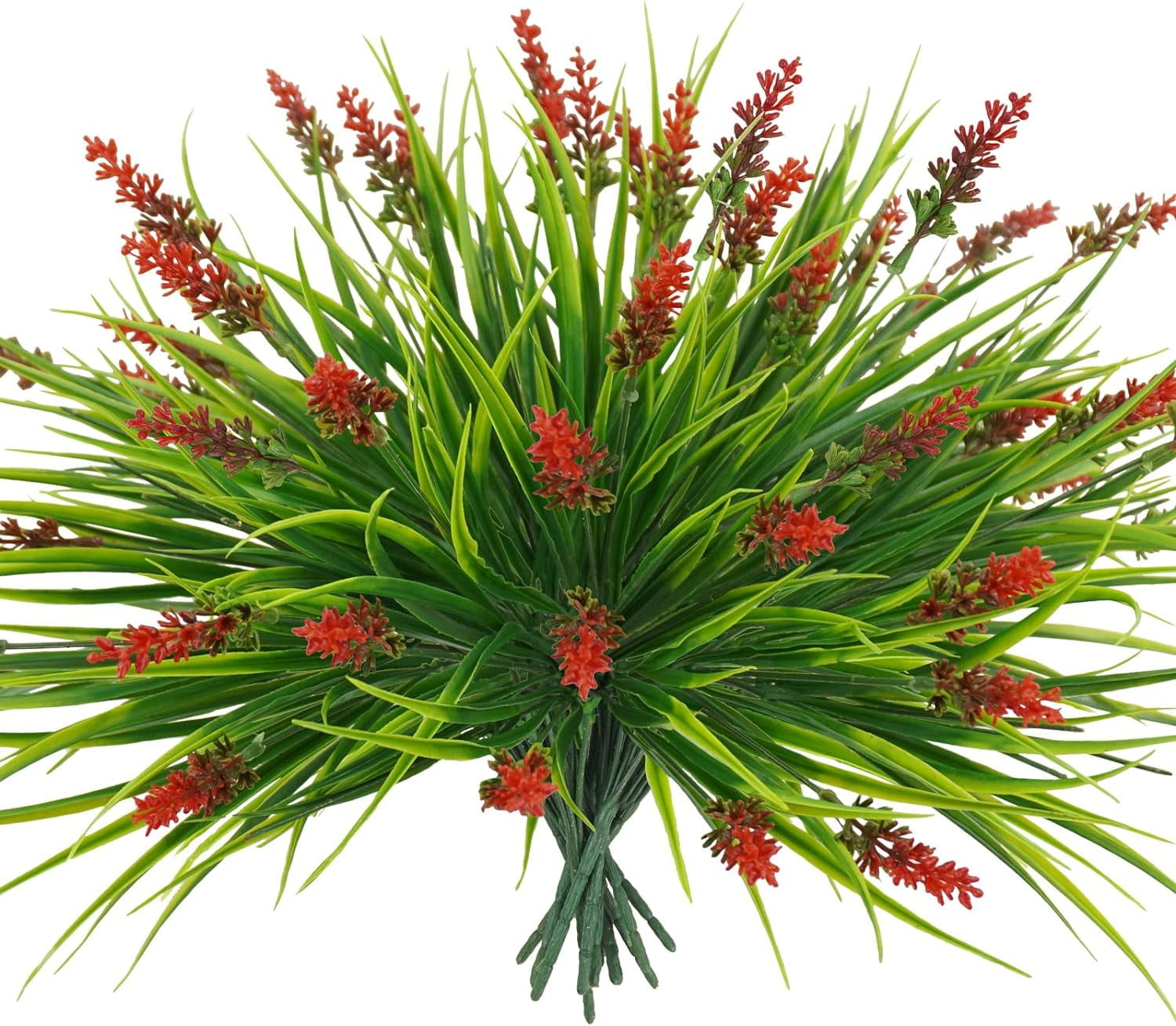 12 Bundles Artificial Plants Outdoor, 18.2" UV Resistant Faux Monkey ...