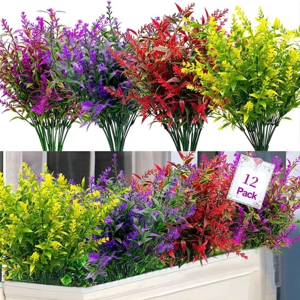 12 Bundles Artificial with 7 Flexible Stems 14" Boston Fern Greenery ...