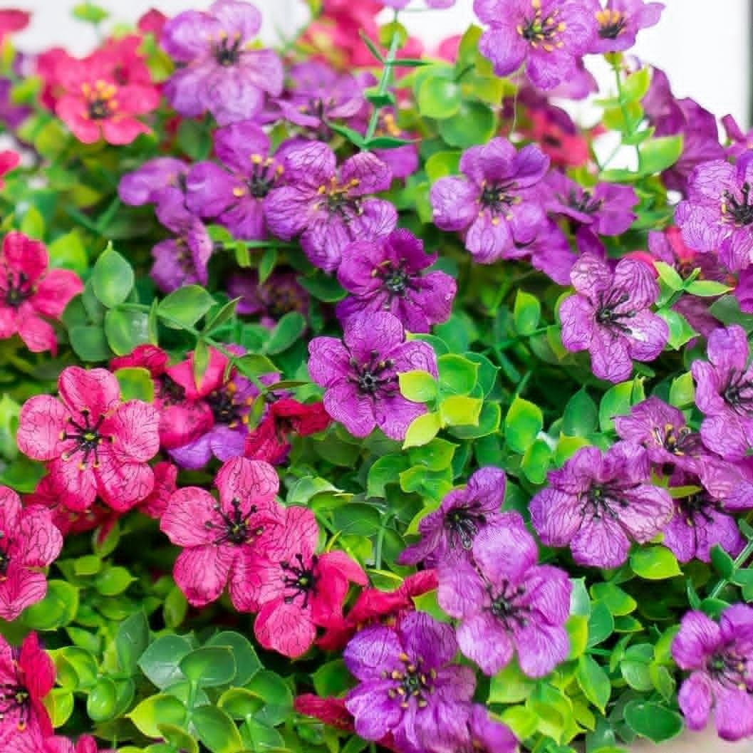 12 Bundles Colorful Daisy Eucalyptus Fake Flowers, Silk Faux Plants for ...