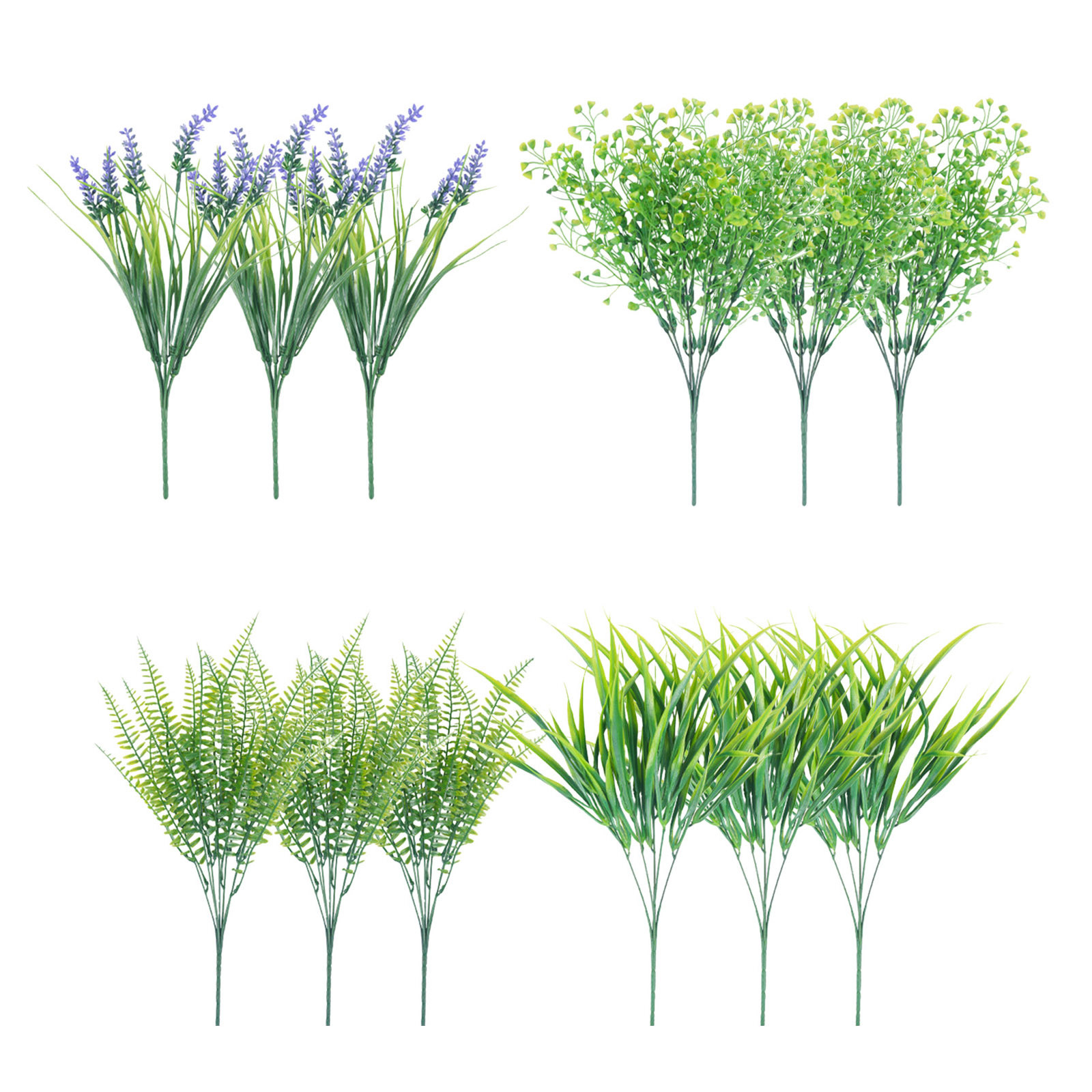 12 Bundles Flowers For Outdoors Spring Summer Decoration Violet And ...