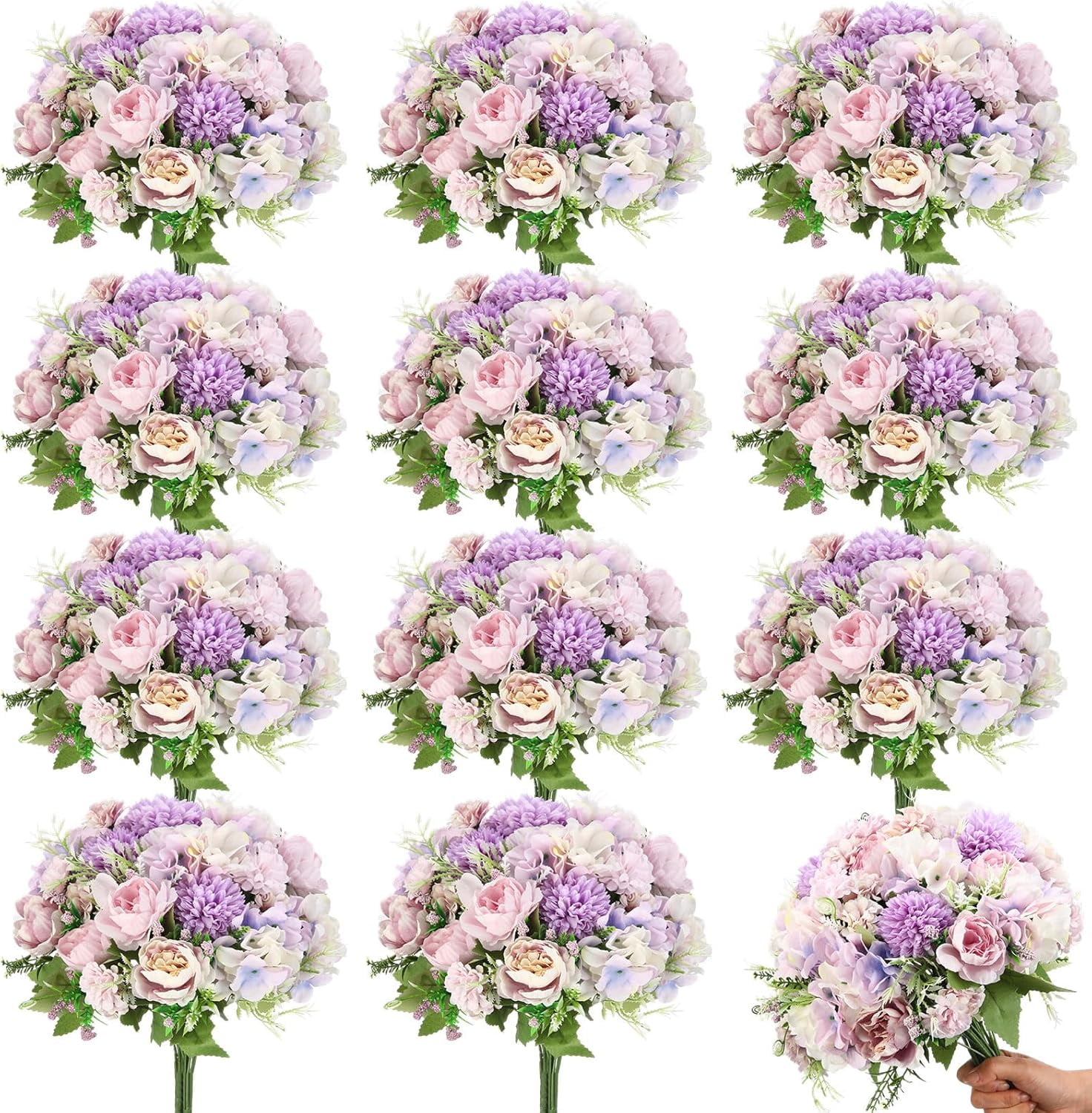 12 Bundles Peonies Artificial Flowers Artificial Peonies Silk Flowers Faux Peony Fake Peony Silk ...