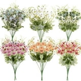 12 Bundles Wildflowers Artificial Flowers Outdoor Fake Daisy UV ...