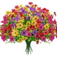 12 Bundles for Outdoors Fake Flowers Plants Spring Summer tion UV ...