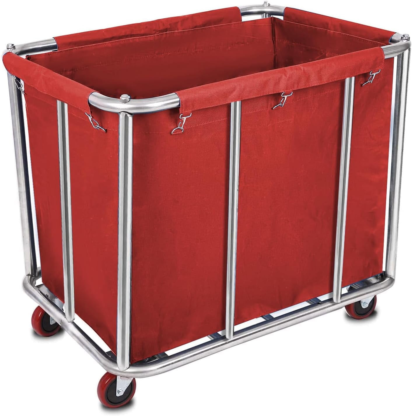 12 Bushels Laundry Cart for Commercial/Home,Heavy Duty Large Stainless ...