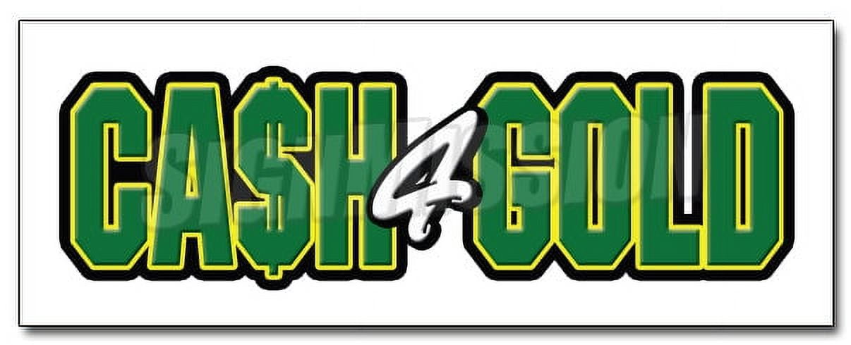 12" CASH FOR GOLD DECAL sticker pawn shop jewelry store - Walmart.com