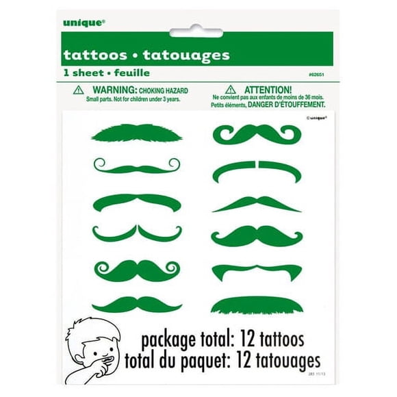 Mustache Tattoo Finger