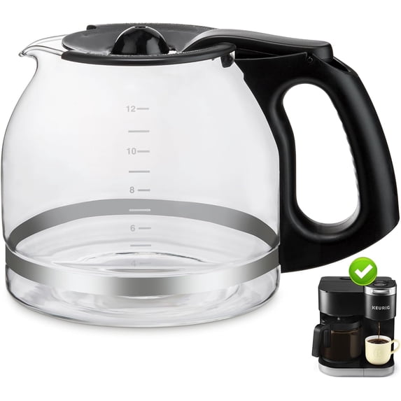 12-CUP Glass Replacement Coffee Carafe ONLY for KEURIG K-DUO Single ...
