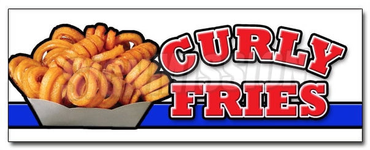 12" CURLY FRIES DECAL sticker potato fries burgers restaurant fried ...