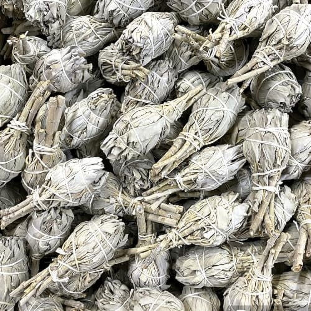 12 California White Sage Smudge Sticks, 3 to 4 Inch Hand Tied, All ...