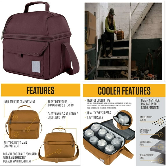 12 Can Two Compartment Lunch Box | Durable, Fully-Insulated Lunch Bag ...