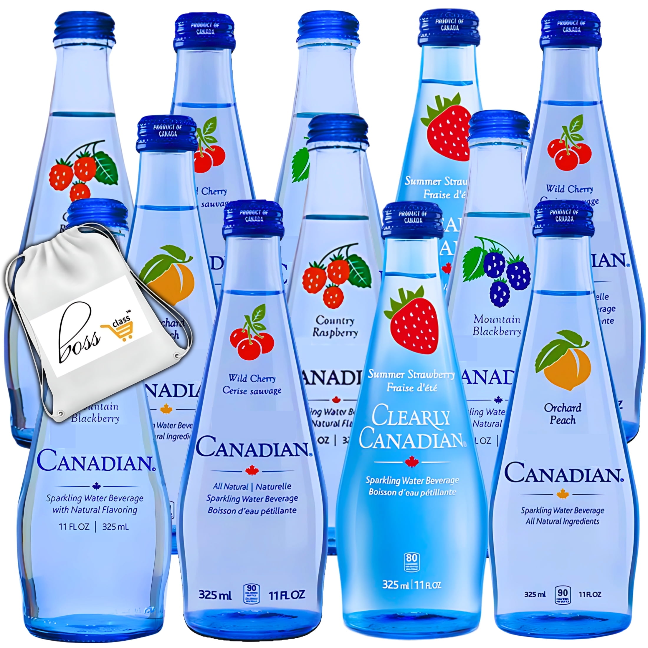 (12) Canadian Sparkling Water Beverage, 11 Floz Variety Pack Flavor May ...