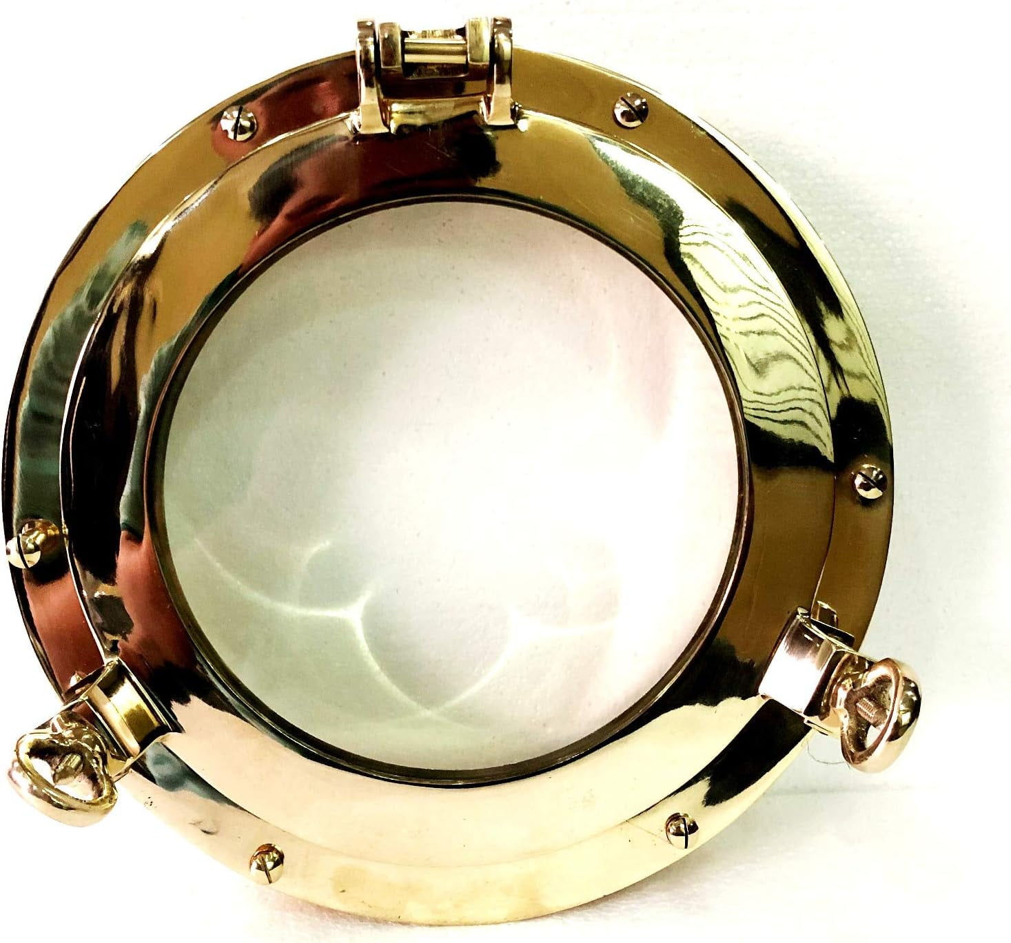 12" Canal Boat Porthole Window Shiny Brass Door Window Glass Porthole ...