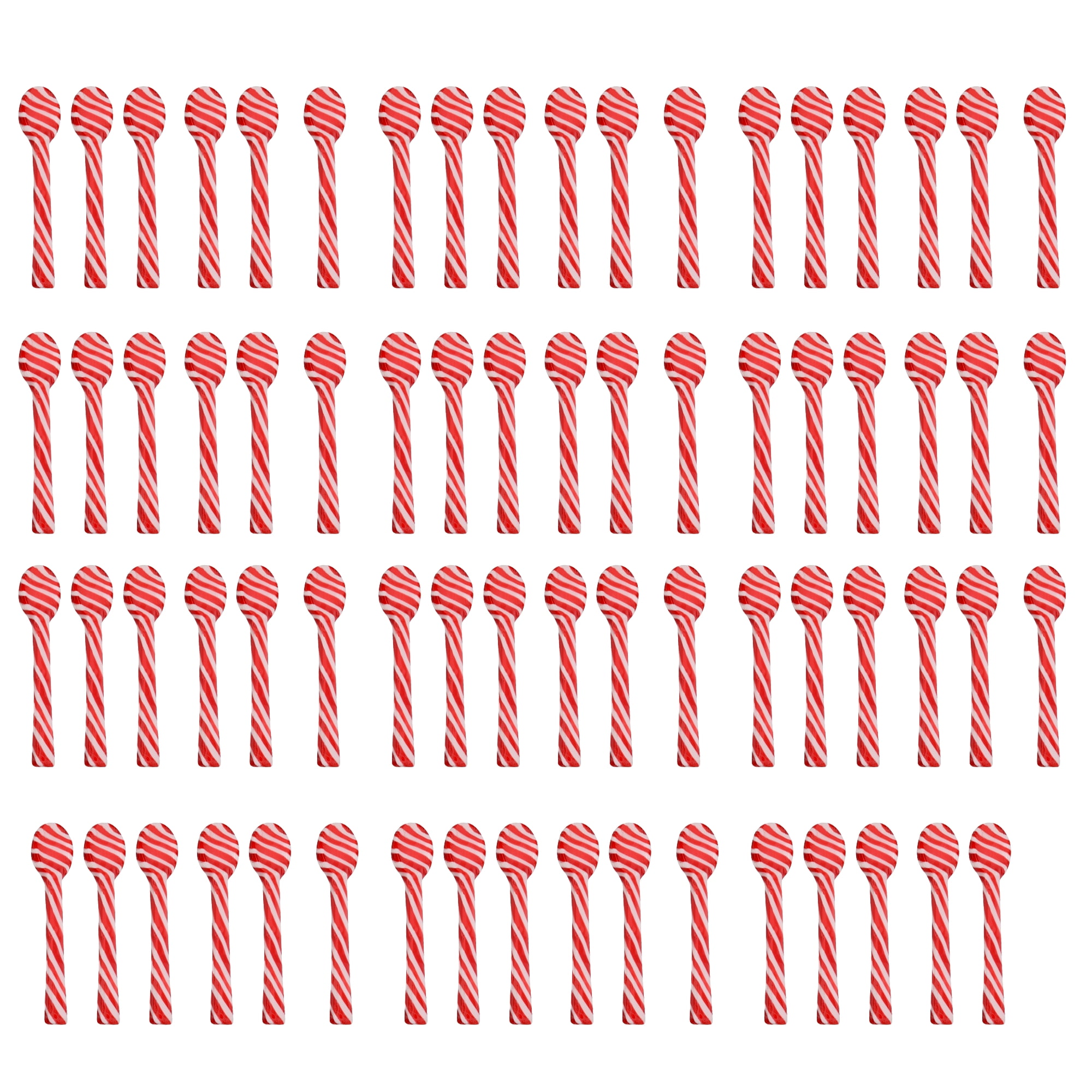 (12) Candy Cane Spoon Edible Hard Candy Spoons Peppermint Flavor for ...