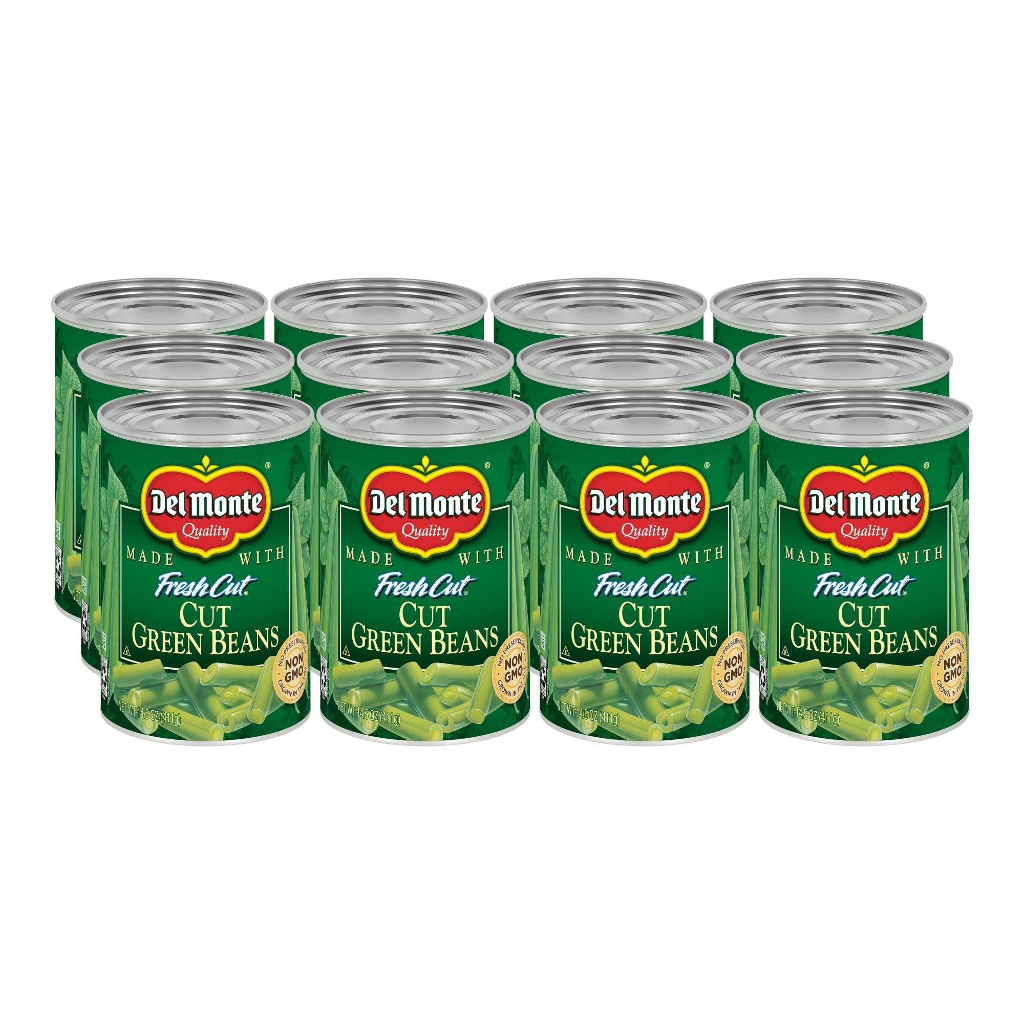 (12 Cans) Del Monte Cut Green Beans Canned Vegetables, 14.5 oz Can ...
