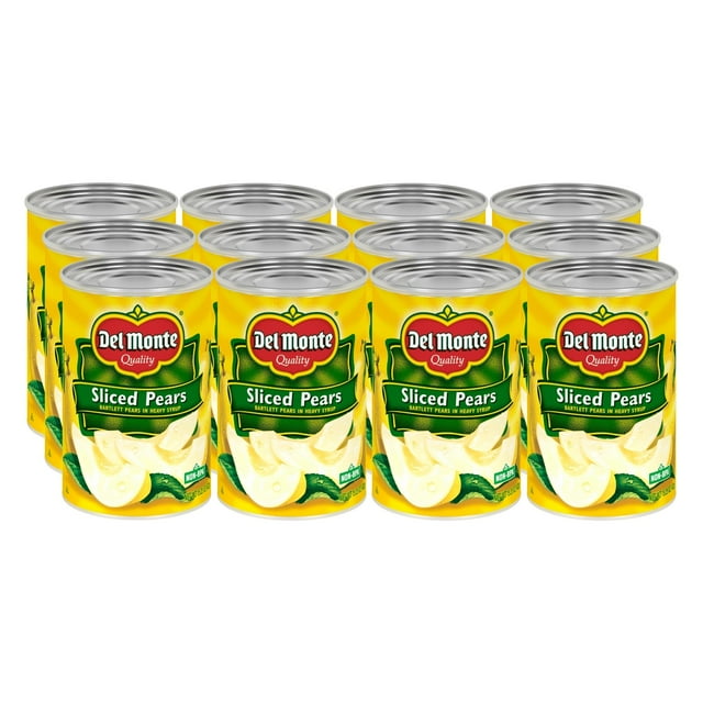 (12 Cans) Del Monte Sliced Bartlett Pears, Canned Fruit, 15.25 oz Can ...