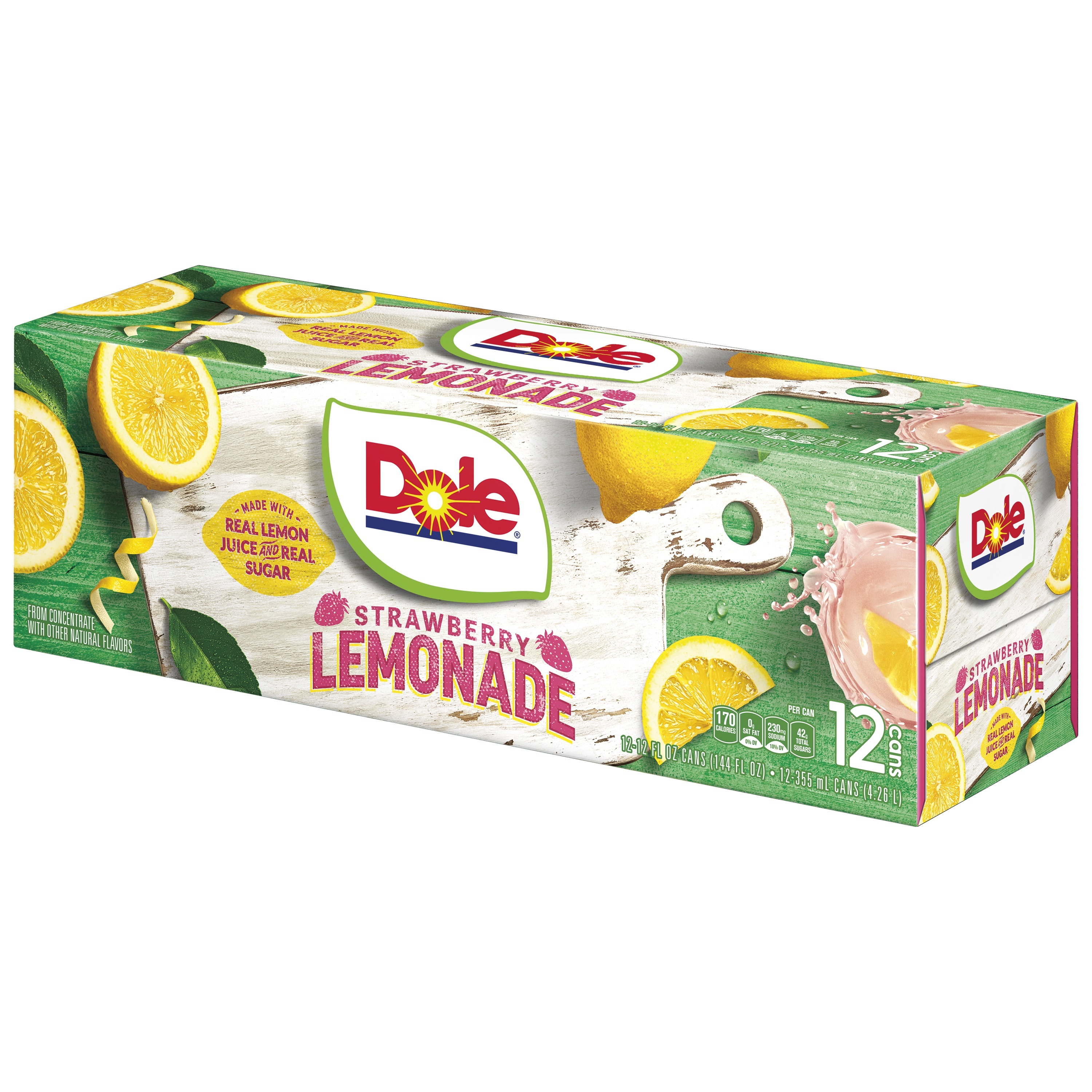 (12 Cans) Dole Strawberry Lemonade, 12 fl oz - Walmart.com