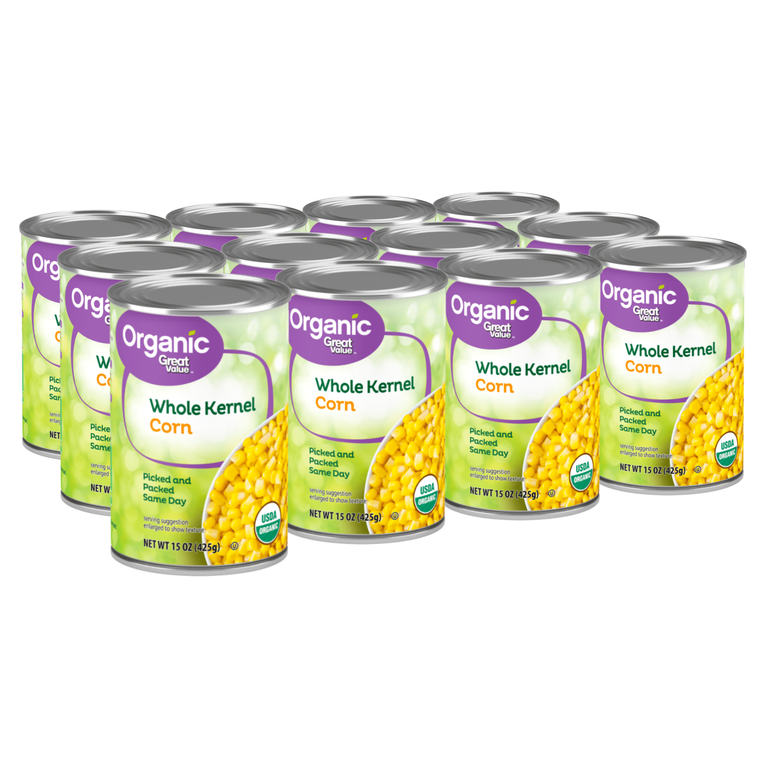 Great Value Whole Kernel Corn 12 Cans - Bright Yellow, Crisp, Delicious ...